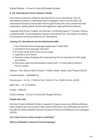 French Language Course Online With Certificate | PDF