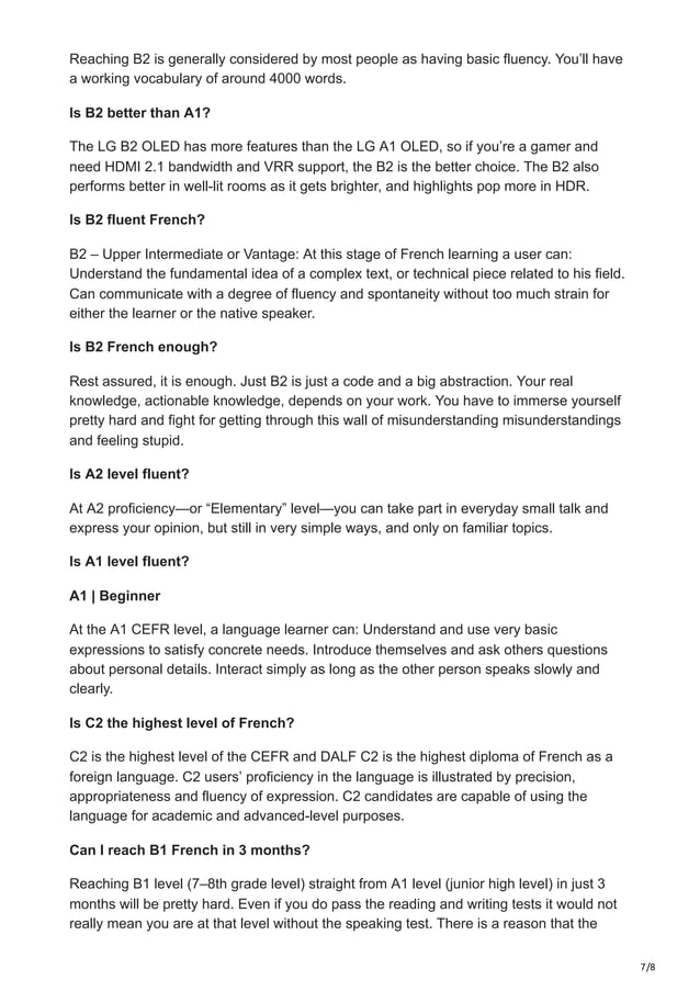 Levels in french language courses | PDF