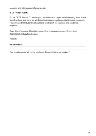 Levels in french language courses | PDF