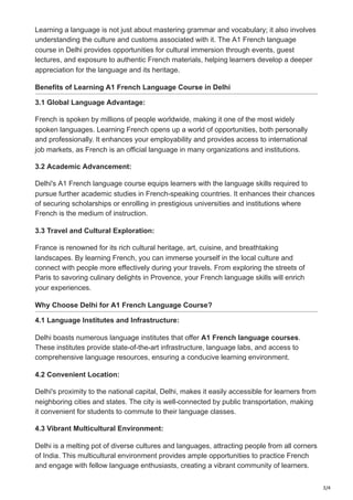 A1 French Language Course in Delhi | PDF