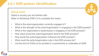 DAY 2: Planning and preparation for an ESR | PPT