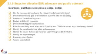 DAY 2: Planning and preparation for an ESR | PPT