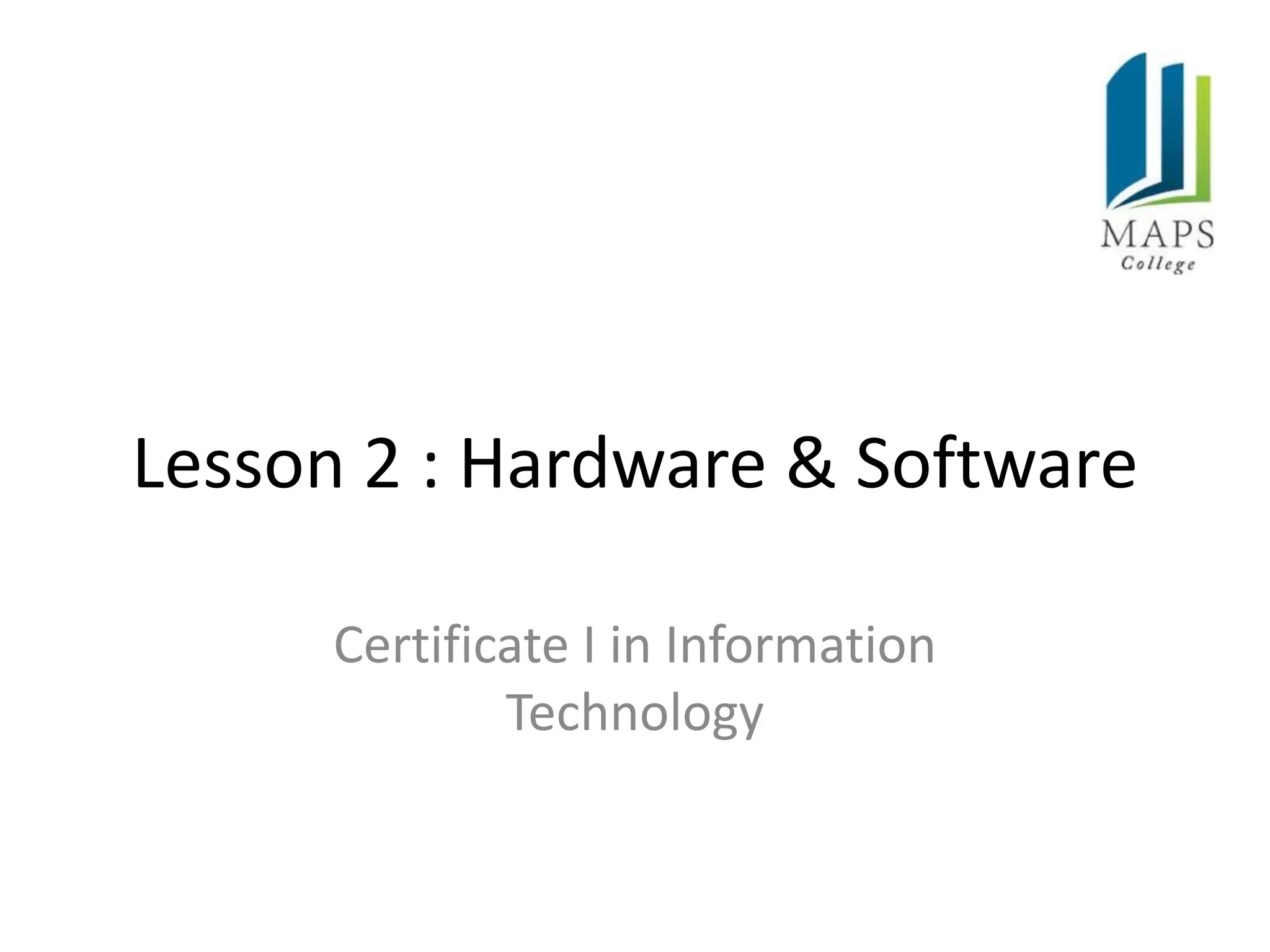 Day 2 hardware & software | PPTX | Operating Systems | Computer Software and Applications