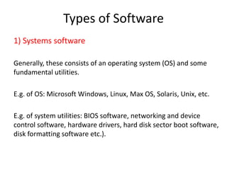 Day 2 hardware & software | PPTX | Operating Systems | Computer Software and Applications
