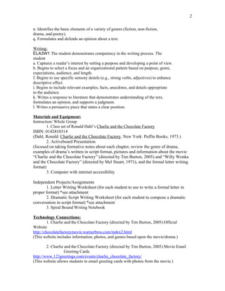 Day 2 lesson plan | DOC | Drama | Genres