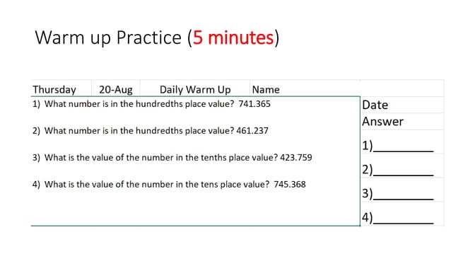 Place Value/ Adding and Subtracting with Decimals | PPT