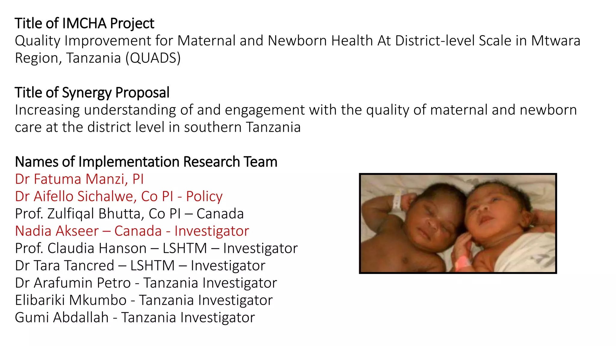 Day 2 panel 4 quality improvement for mnh tz 108020 | PPT