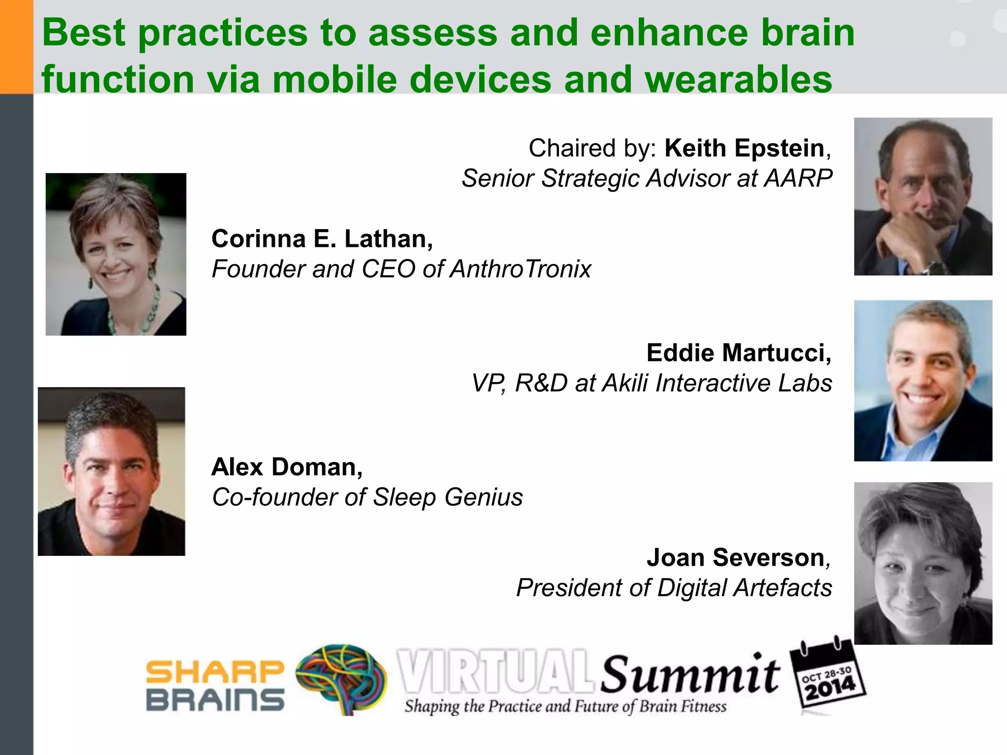 Best prac­tices to assess and enhance brain func­tion via mobile ...