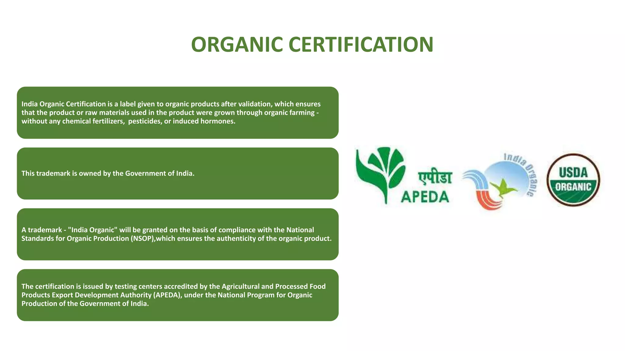 Agriculture organic certification | PPTX