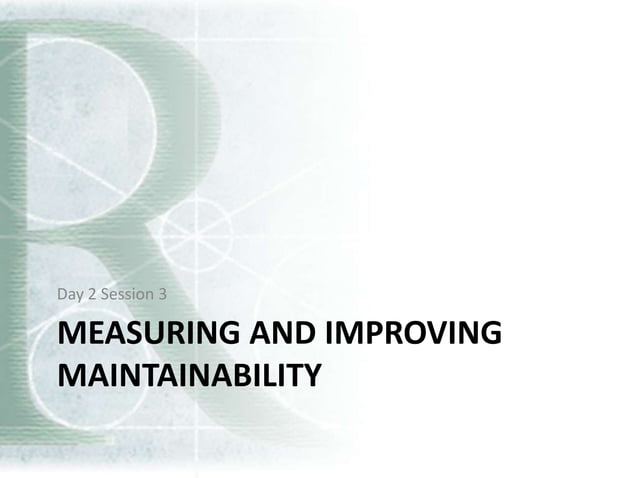 Reliability Maintenance Engineering 2 - 3 Measuring Maintainability ...