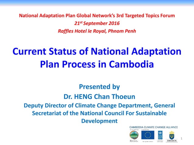 Current Status of National Adaptation Plan Process in Cambodia | PDF