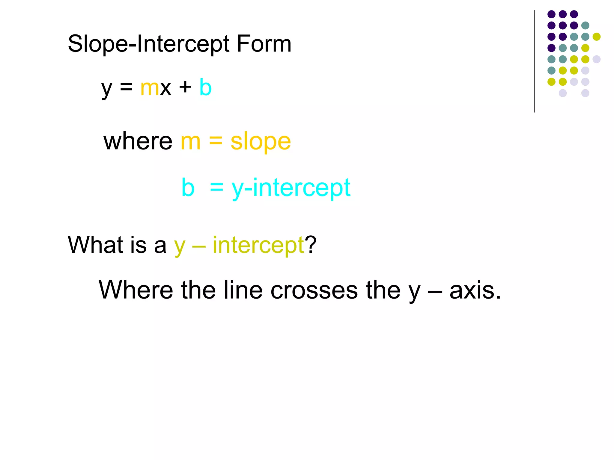 TechMathI - Slope intercept form | PPT