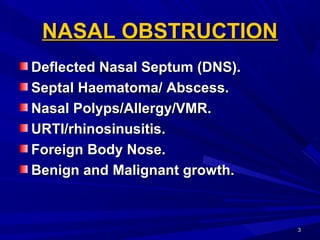 symptomatology of nasal diseases | PPT