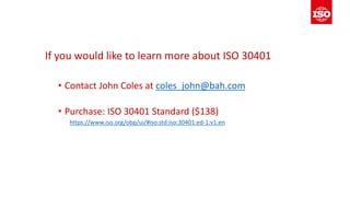 KM SHOWCASE 2020 - "Opportunities with ISO 30401" - John Coles | PPT