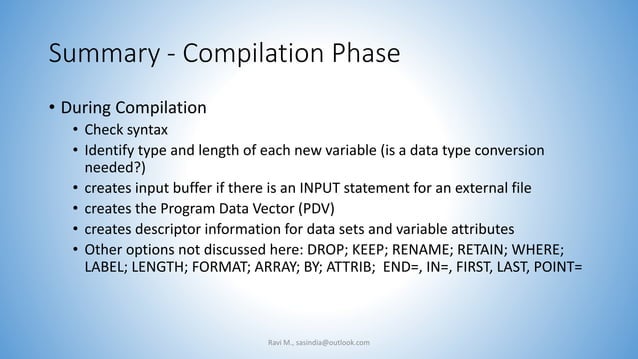 Understanding sas data step processing. | PPT