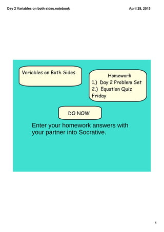 Day 2 variables on both sides | PDF