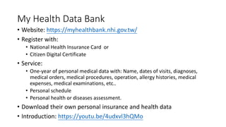 Health Database and Regulations in Taiwan (APrIGF2018) | PPTX
