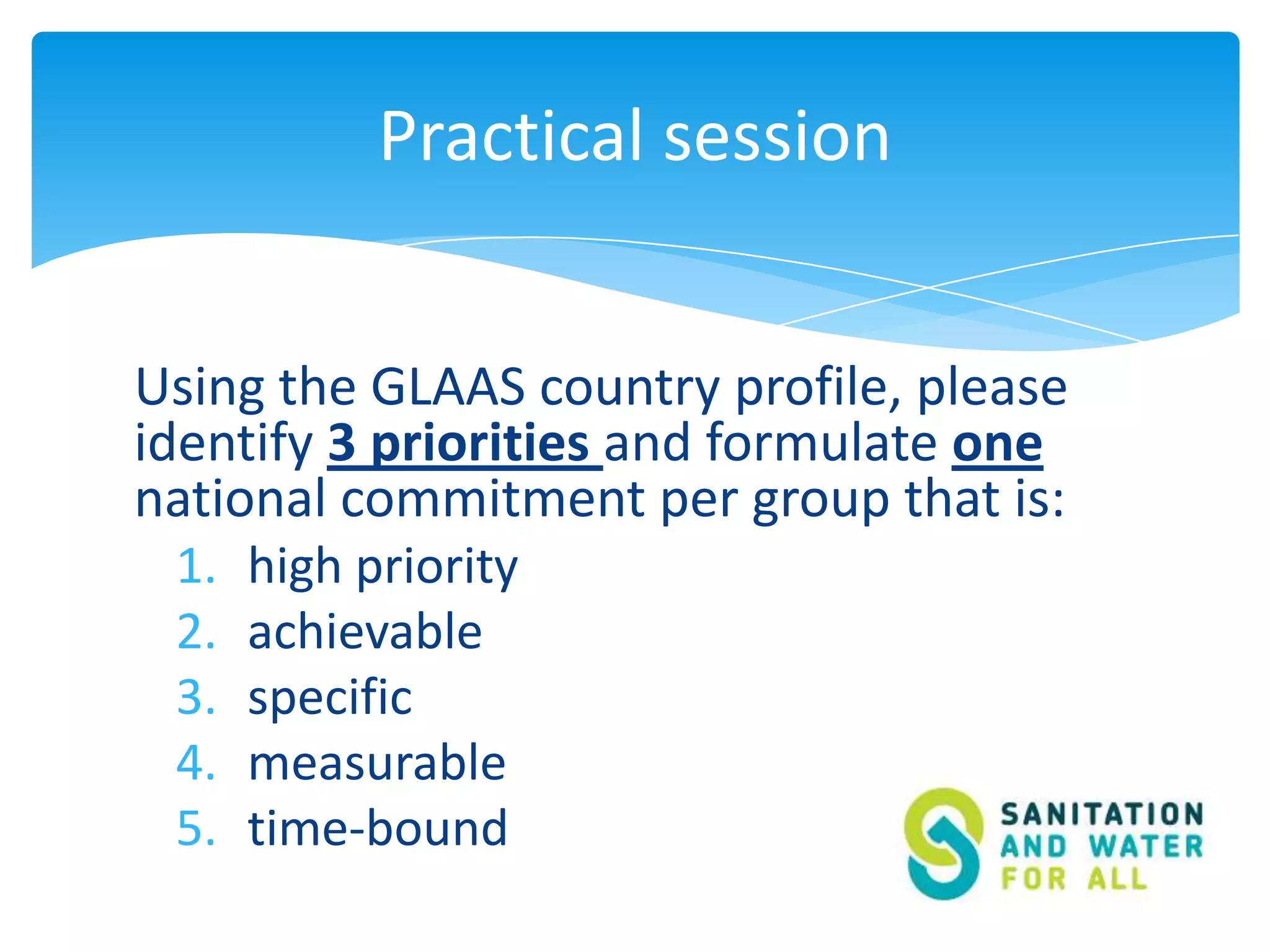 Day 3.0 - GLAAS practical session | PPTX