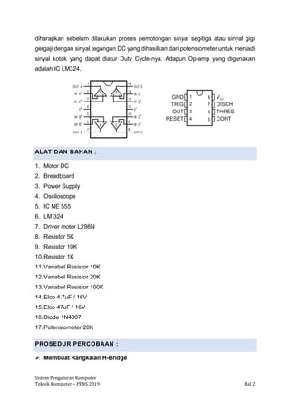 Open Loop Analog Control System - Motor DC | PDF