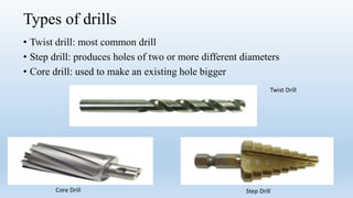 WORKSHOP TECHNOLOGY-Drills and drilling process | PPTX