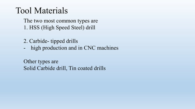 WORKSHOP TECHNOLOGY-Drills and drilling process | PPTX