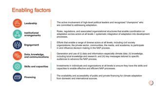 Enabling factors for the transition from planning to implementation in ...