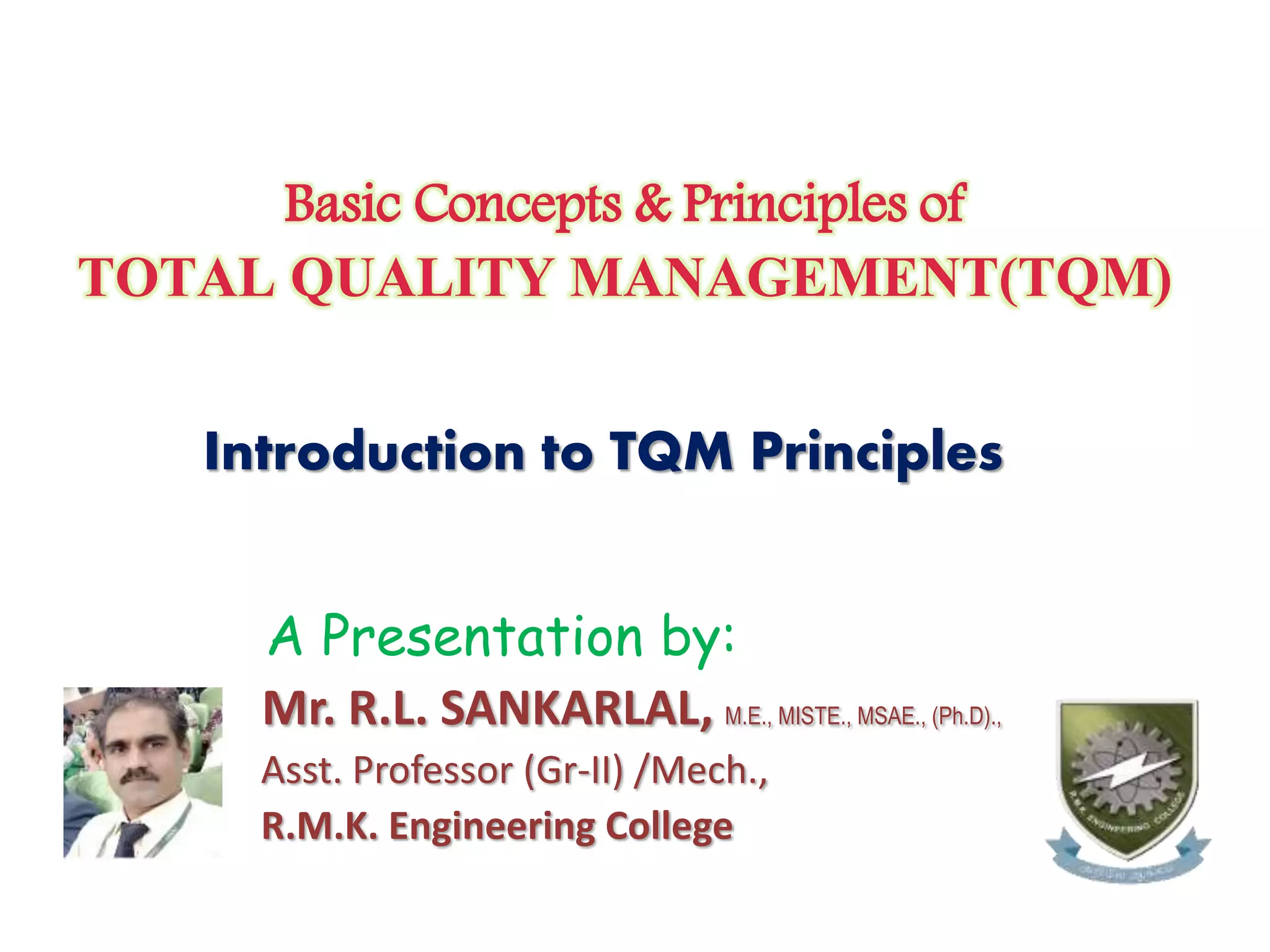 Day 3 Introduction to TQM Principles | PPT