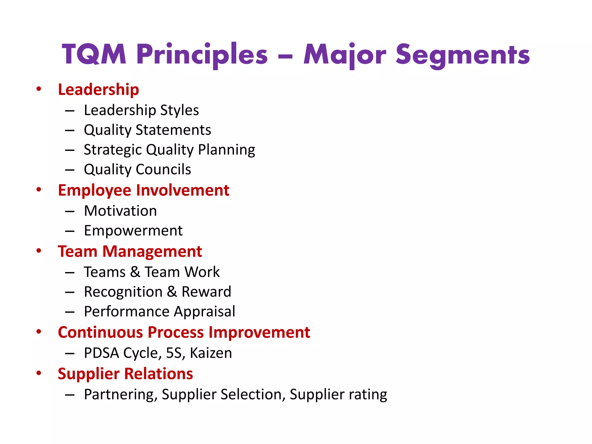 Day 3 Introduction to TQM Principles | PPT