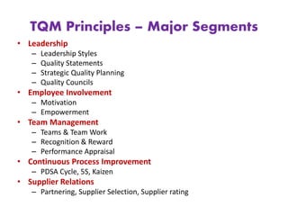Day 3 Introduction to TQM Principles | PPT