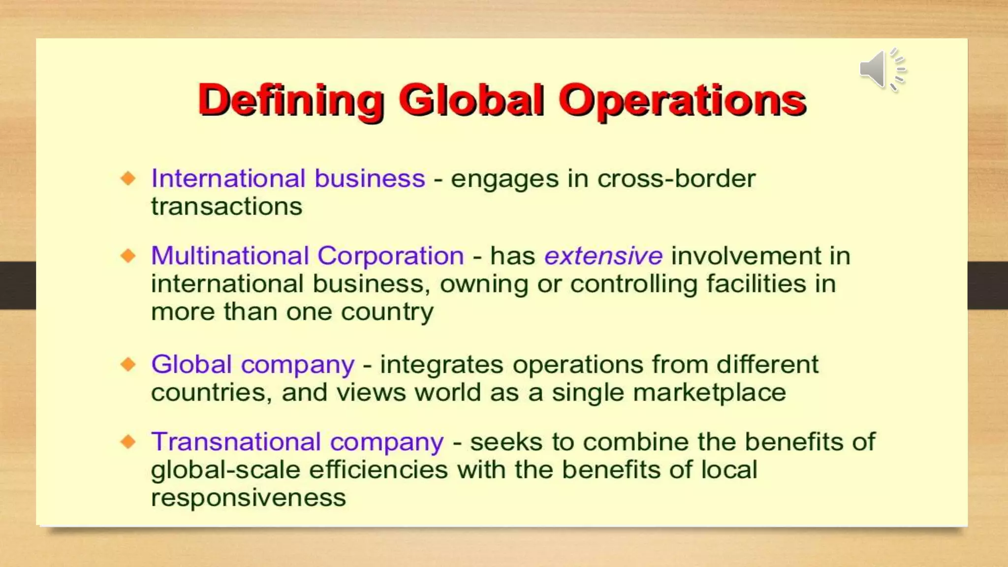 Global Operations and cultural integration | PPT