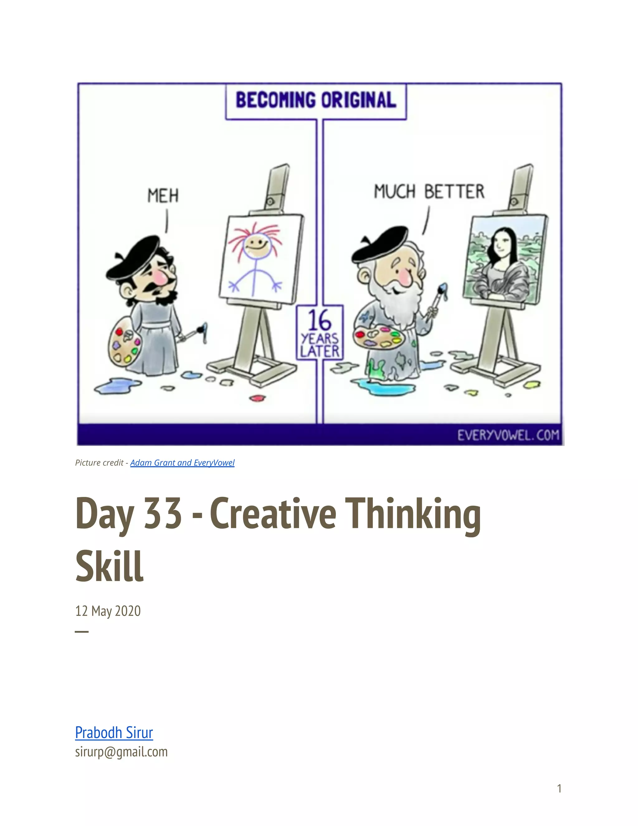 Day 33 creative thinking skill | PDF