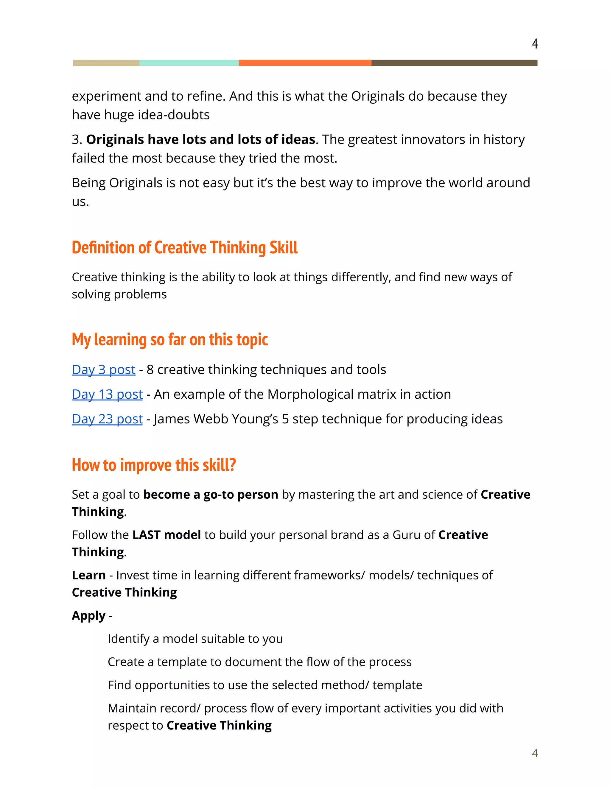 Day 33 creative thinking skill | PDF