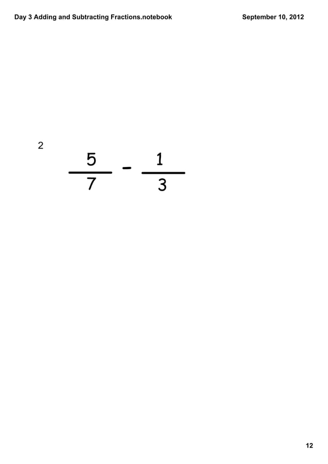 Day 3 adding and subtracting fractions | PDF | Homework and Study ...