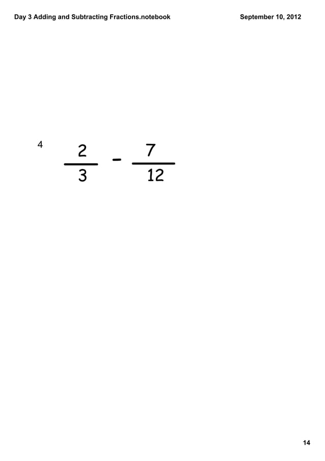 Day 3 adding and subtracting fractions | PDF | Homework and Study ...
