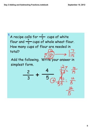 Day 3 adding and subtracting fractions | PDF | Homework and Study ...