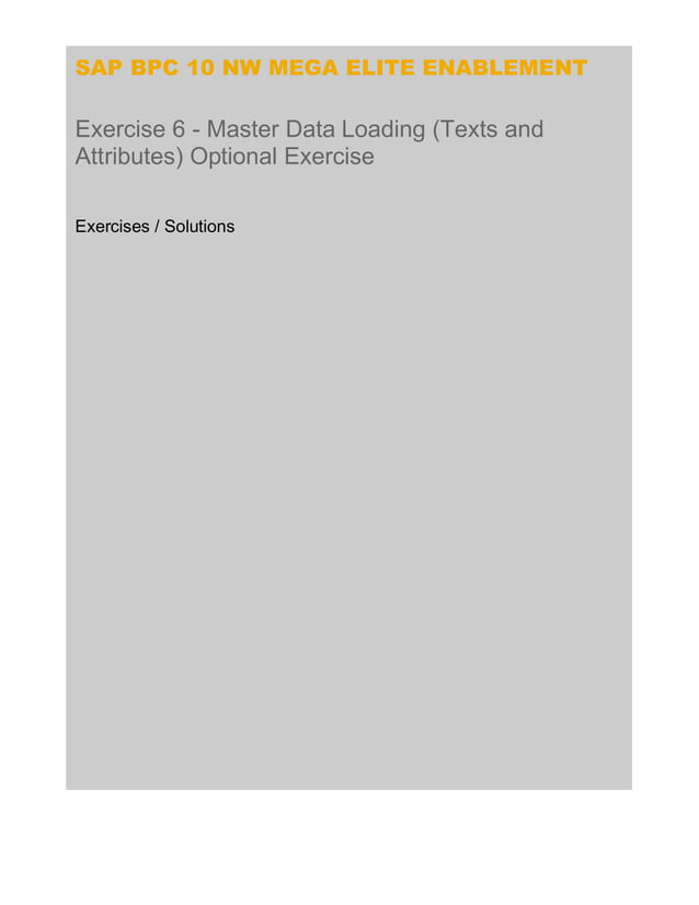 SAP BPC 10.1 NW Master Data loading | PDF | Internet | Computing
