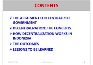 Centralization Government