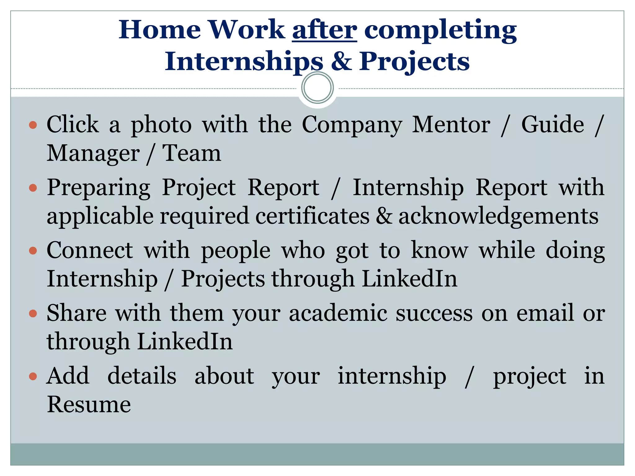 Importance of Internship and Project | PPTX