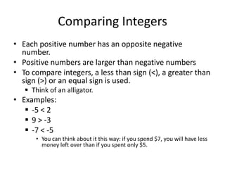 Integers, roots, powers, order of operations | PPTX
