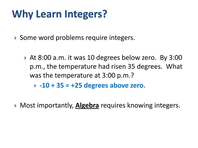 Integers, roots, powers, order of operations | PPTX | Physics | Science