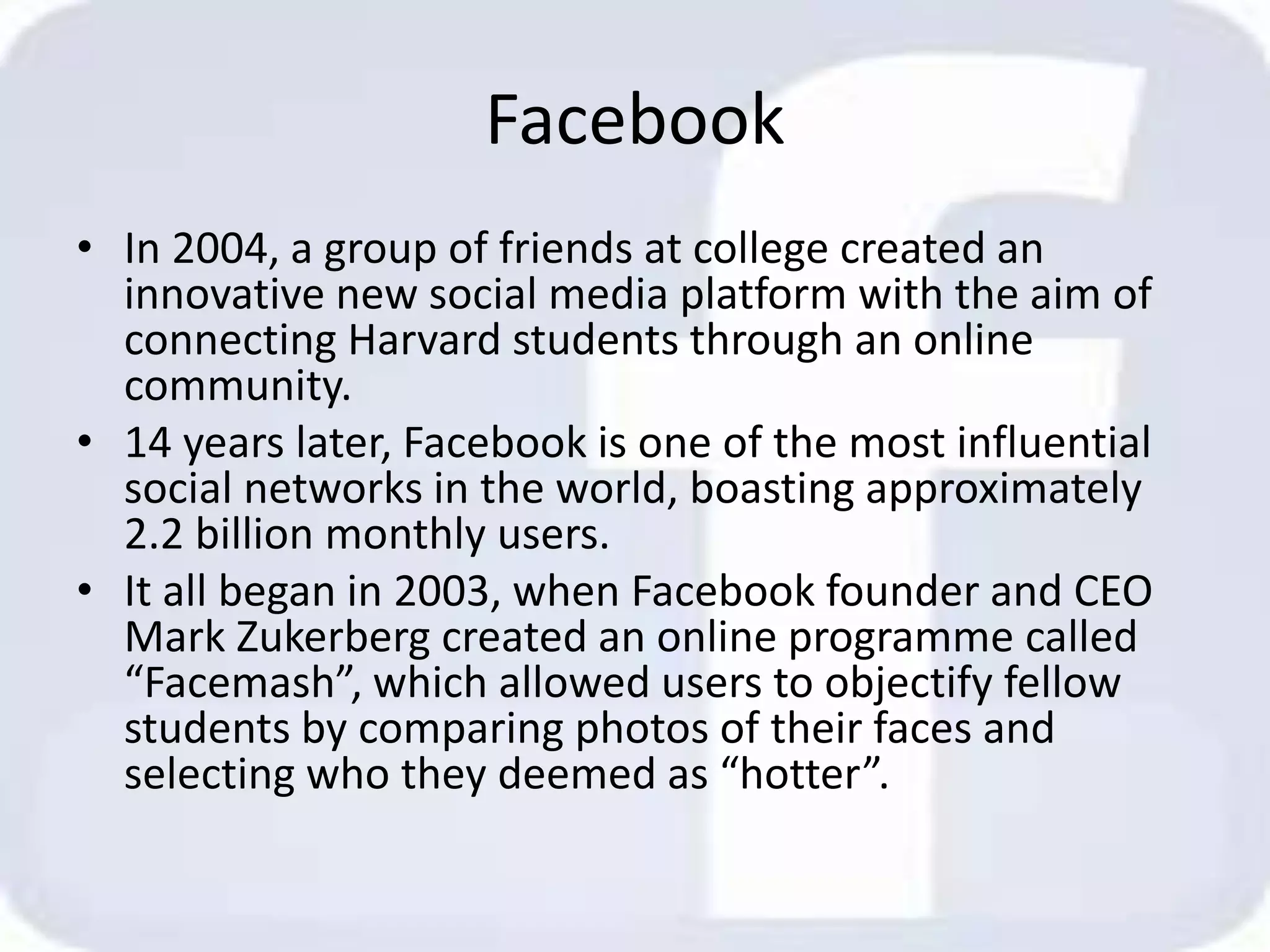 Mass media - facebook | PPTX