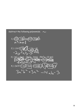 Day 3 subtracting polynomials | PDF