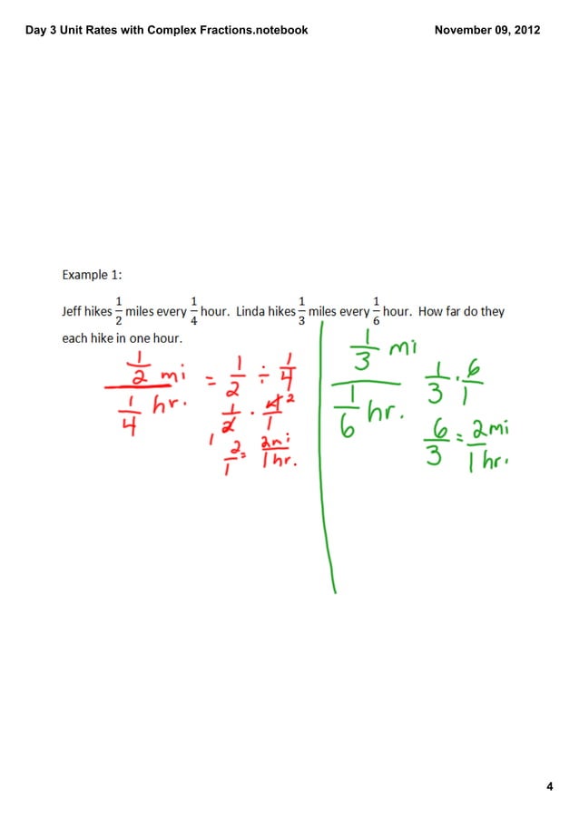 Day 3 unit rates with complex fractions | PDF