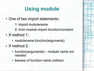 Functions and modules in python | PDF