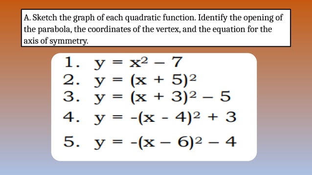 presentAtion for grade 9 mathematics on parabola | PPTX