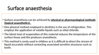 anesthesia in children and their types and indications and contra ...