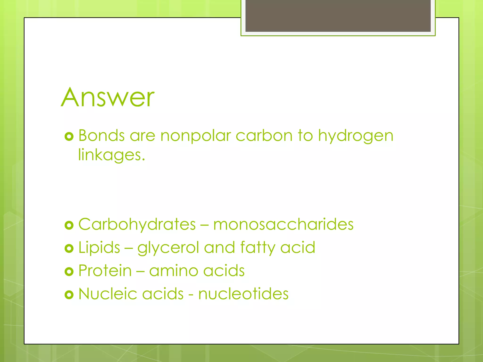 Day 4 carbon and macromolecules | PPT