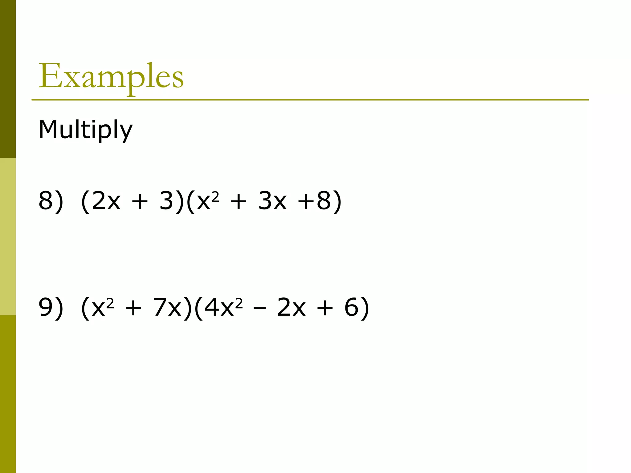 Multiplying binomials | PPT