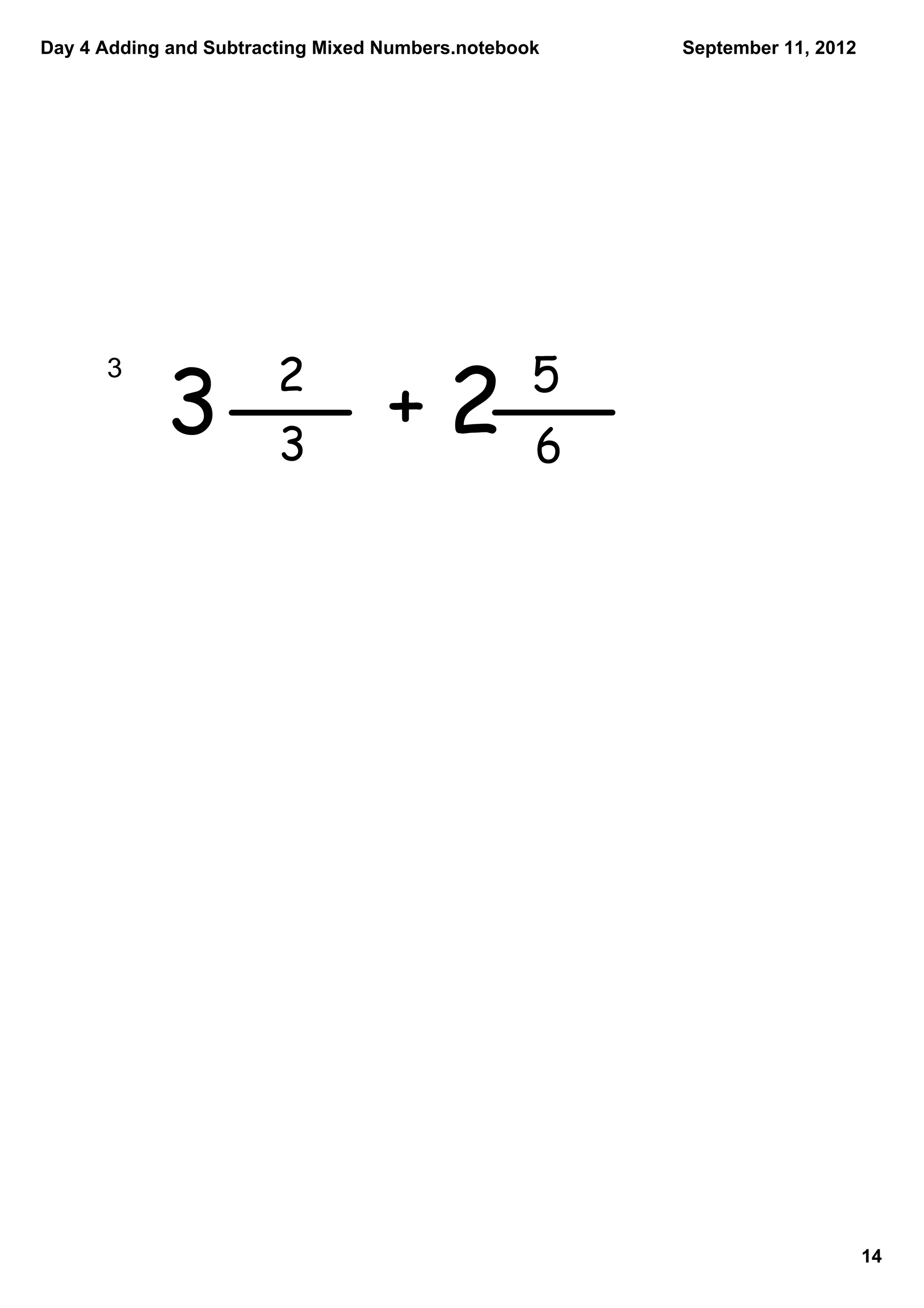 Day 4 adding and subtracting mixed numbers | PDF