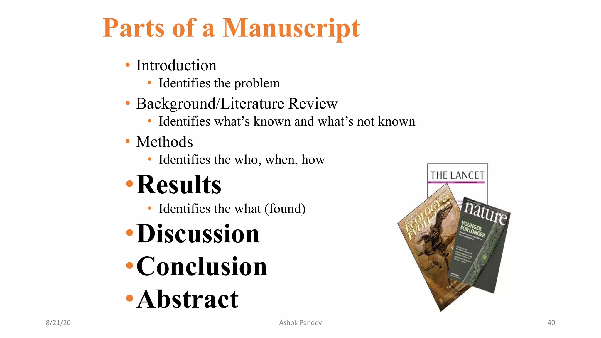 Structure of a manuscript: Day 4 article_writing_note | PPT